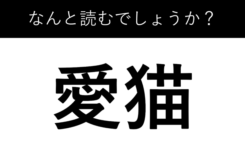 「愛猫」これ読める？大人なら読めきゃ！難読漢字 - NewSphere